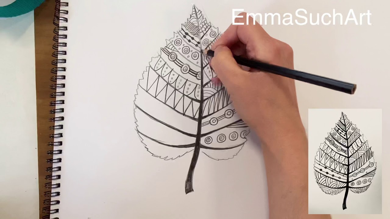How to draw Patterns on Leaves - YouTube