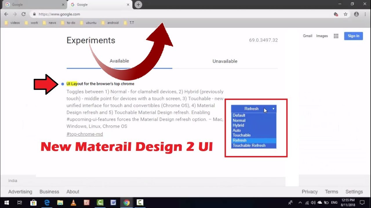 How to Set New Material Design 2 UI in Google Chrome in Windows - YouTube