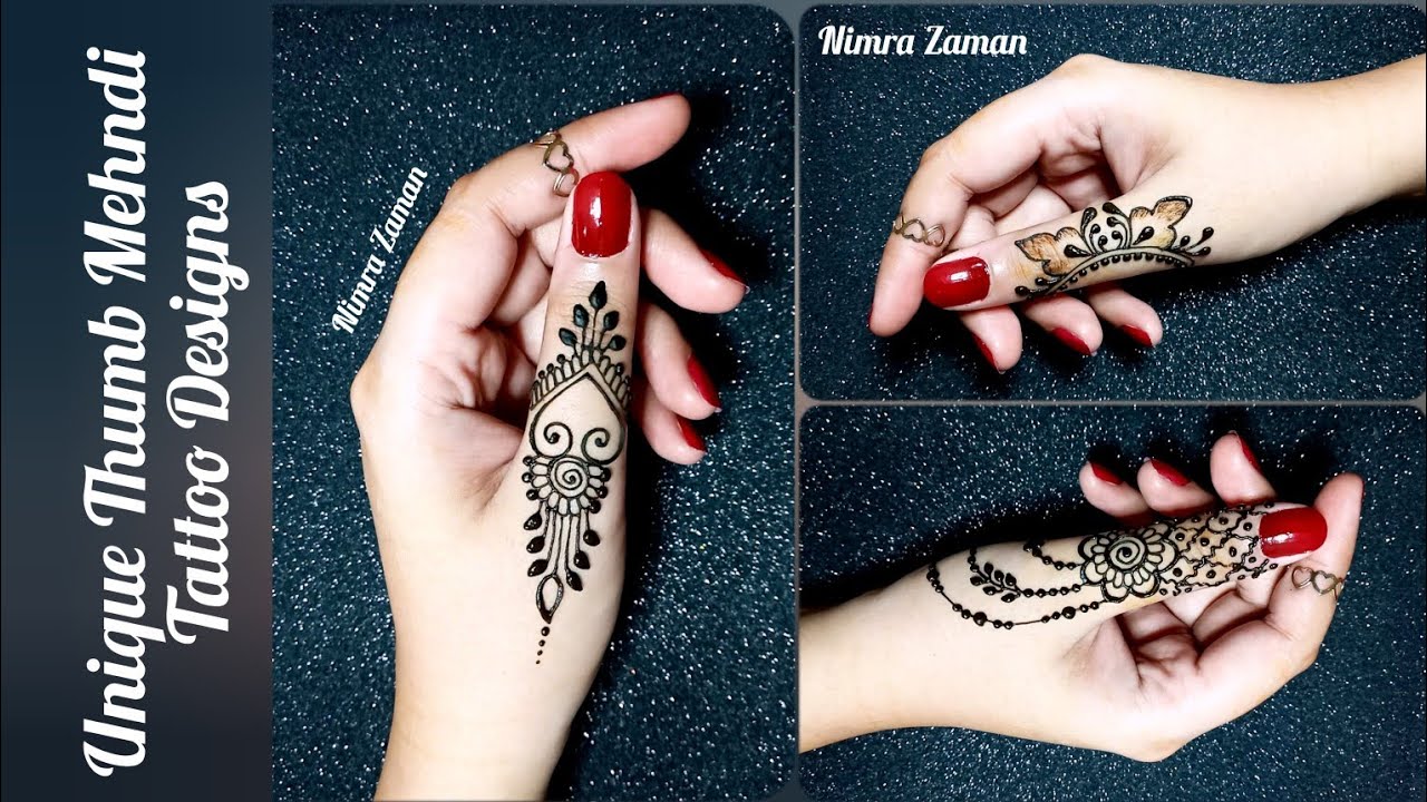 3 Amazing Unique Thumb Mehndi Tattoos | Beautiful Finger Henna Tattoo ...