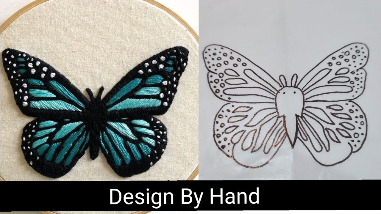 Butterfly Drawing Design | Embroidery Tracing And Drawing | Embroidery ...