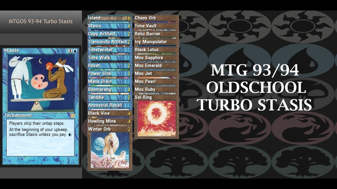 MTG 93/94 OldSchool Turbo Stasis vs Mono White [ManaLink 3.0] - YouTube