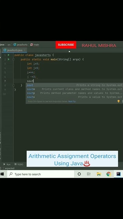 Arithmetic Assignment Operators Using Java #shorts #java - YouTube