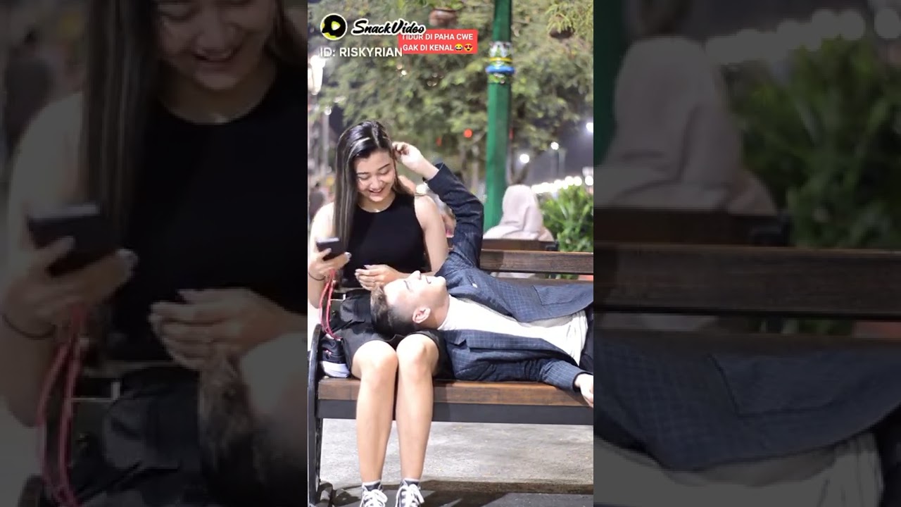tidur di paha cewek cantik nggak dikenal bikin baper prank cewek cantik ...