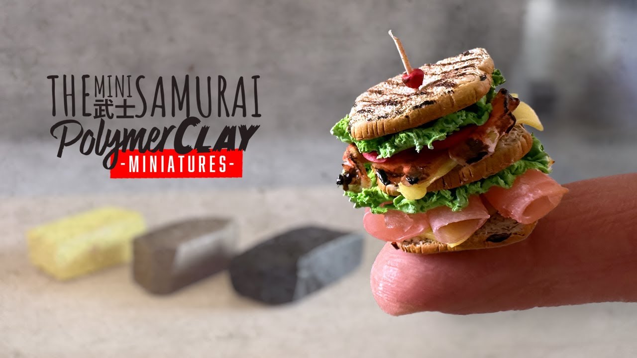 Polymer Clay Miniatures | Club Sandwich | クラブサンドイッチ | 클럽 샌드위치 - YouTube