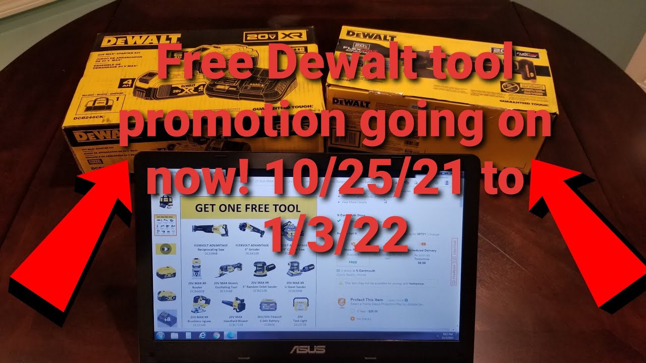 Free dewalt tool promotion going on now 10/25/21 to 1/3/22 Get 50% off ...