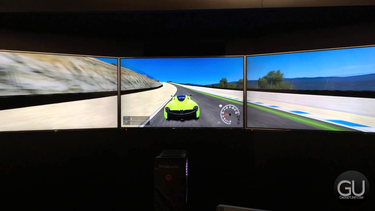 [CES 2014] A look at NVIDIA's triple-screen 4K gaming setup - YouTube