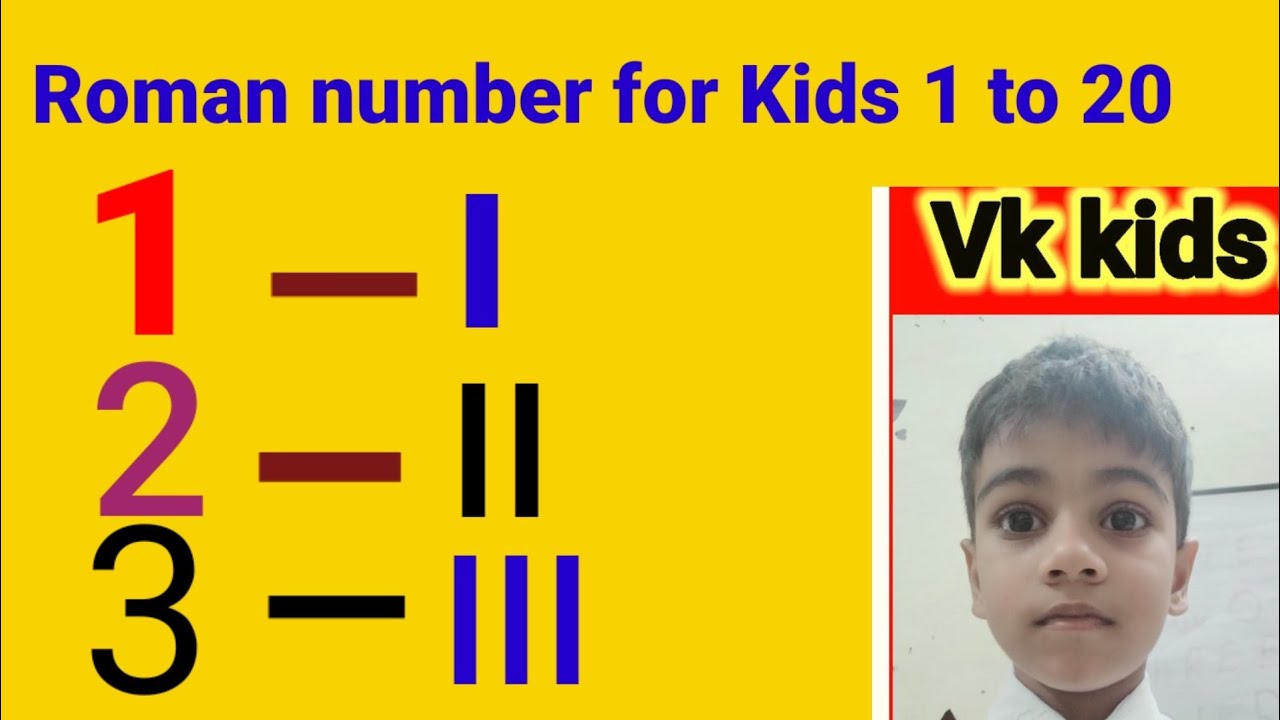 Roman numbers from 1 to 20 learn Roman number 1 to 20 Roman numbers for ...