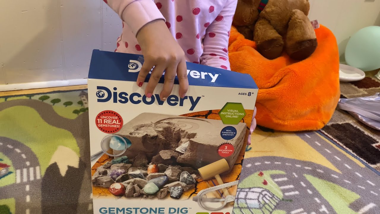 Discovery Kids Gemstone Dig Stem Science Kit | Unboxing, Excavation ...