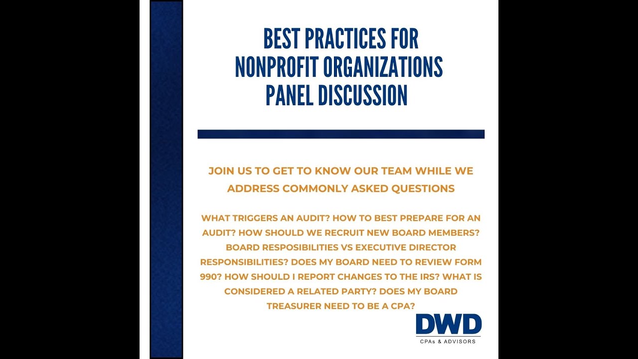 Nonprofit Best Practices Panel - YouTube