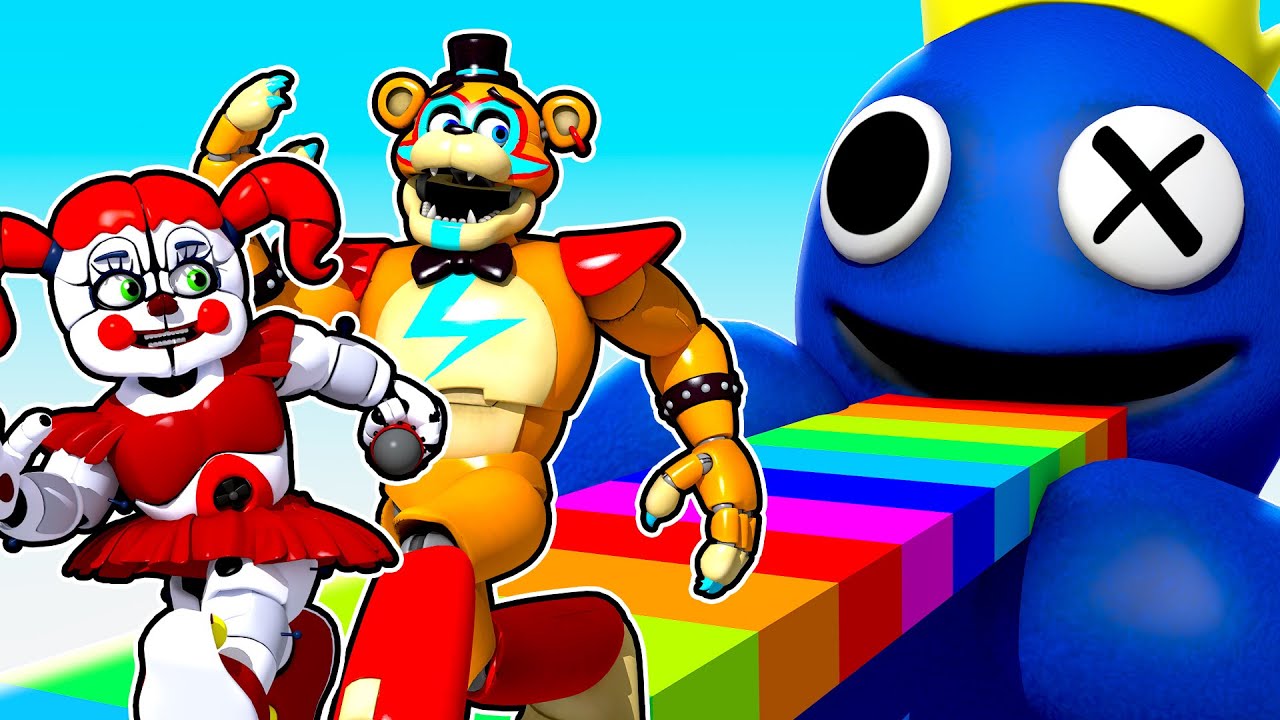 Escaping the RAINBOW FRIENDS OBBY with Circus Baby and Glamrock Freddy ...