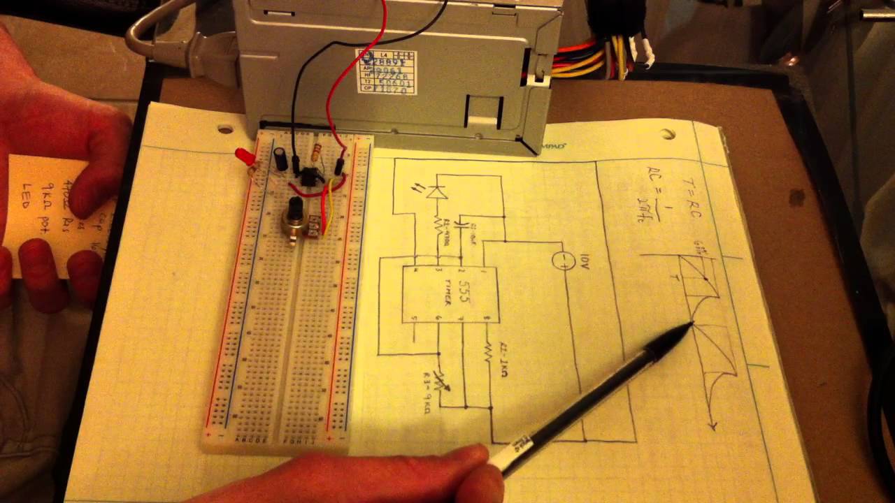 555 Timer Circuits - Flashing LED - RC Time Constant - YouTube