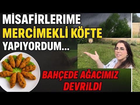 ÇOK KORKTUK 😳! MİSAFİRLERİME MERCİMEK KÖFTESİ YAPARKEN,BAHÇEMDEKİ AĞAÇ DEVRİLDİ