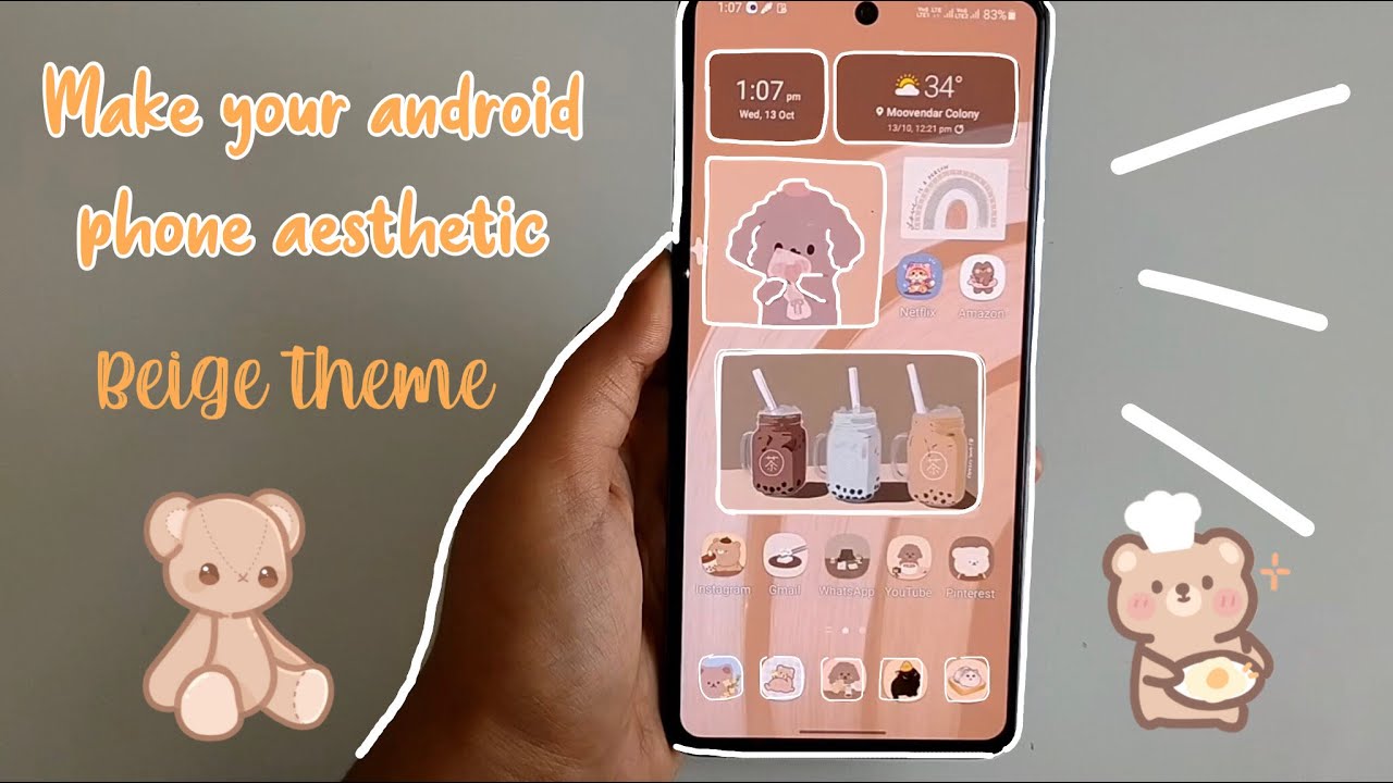 make your phone aesthetic 🍁 🧸 Beige themed aesthetic phone - YouTube