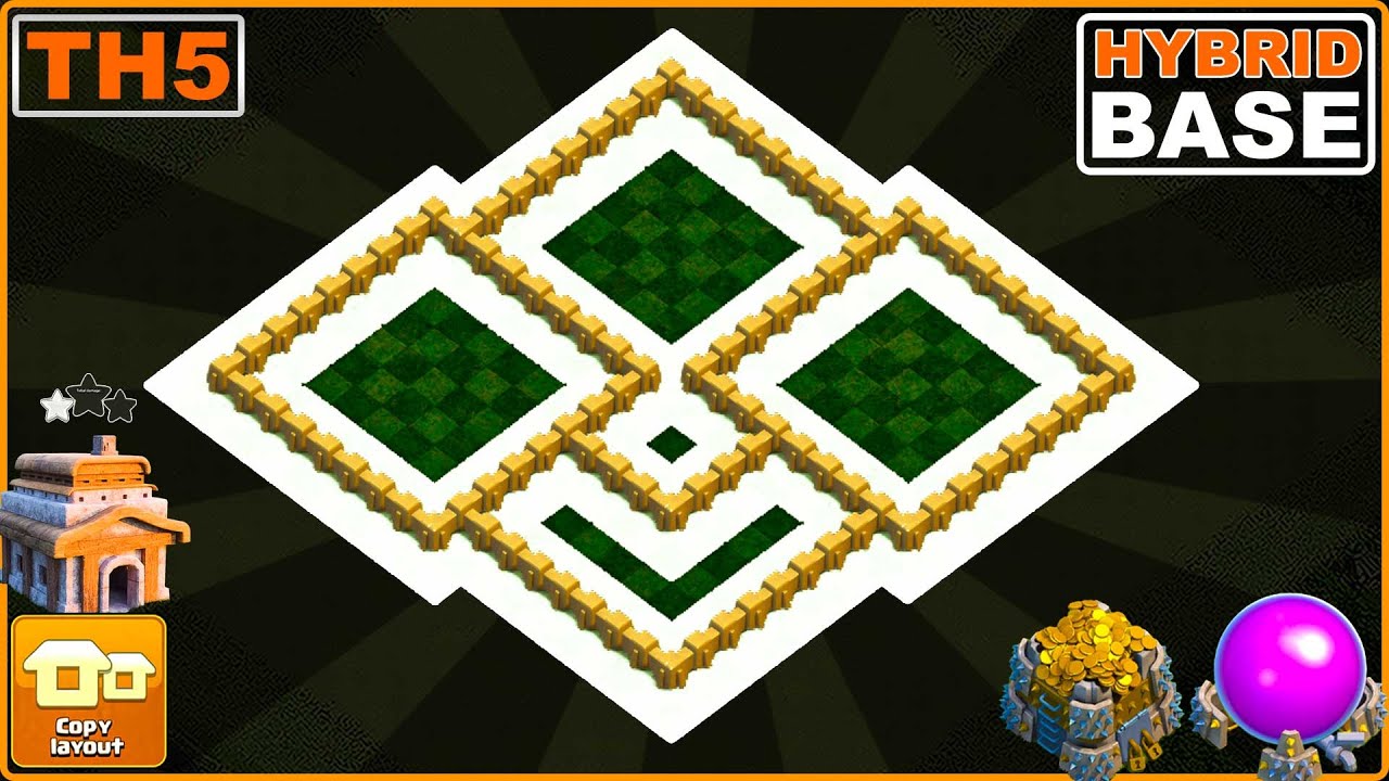 NEW BEST! TH5 HYBRID Base layout 2023 with COPY LINK | COC Town Hall 5 ...