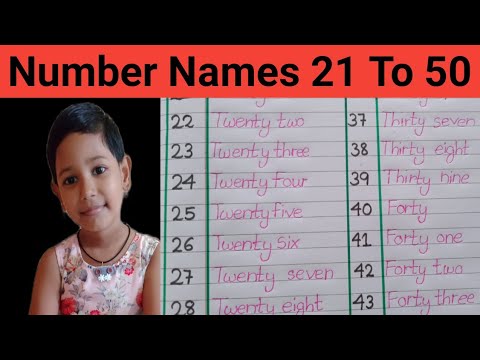 Number Names 21 To 50 In English| English Number Name| 21 To 50 | Sriya ...