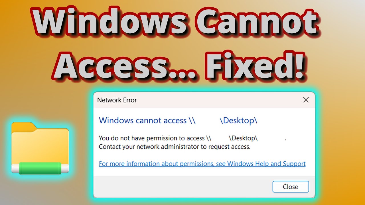 How to fix Windows cannot access the folder - YouTube