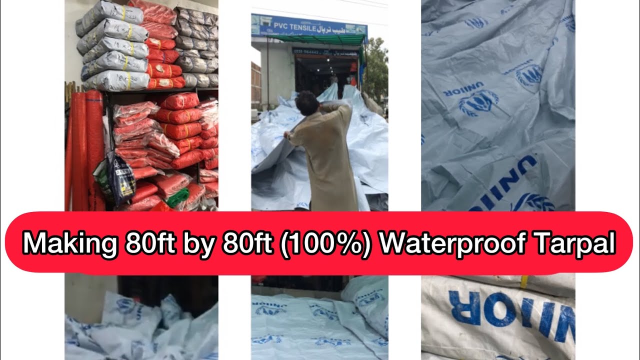 Full Guaranteed Waterproof Plastic Tarpal / Size :- (80ft by 80ft ...