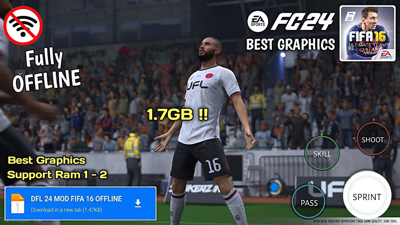DFL 24 MOBILE ANDROID OFFLINE - Graphics PS5 || FIFA 16 MOD DFL 24 ...