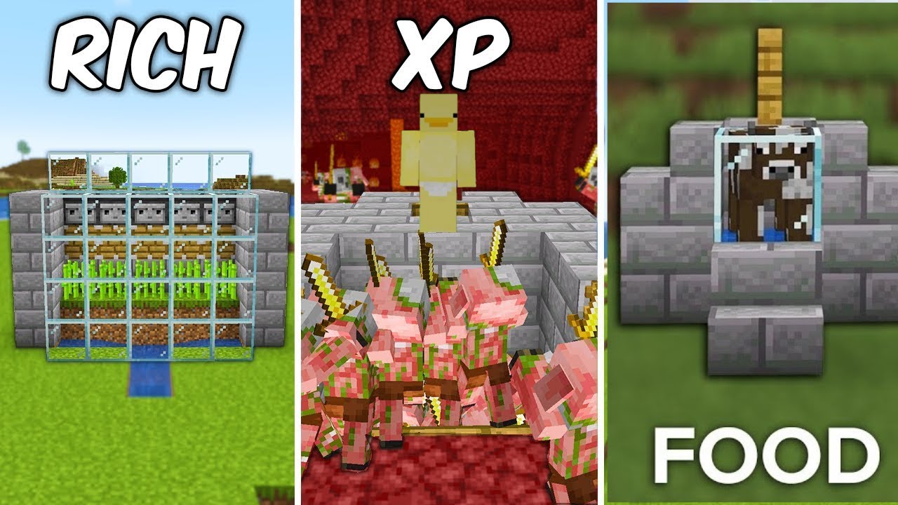 Best Minecraft starter farms! 1.20+ (XP/MONEY/FOOD) - YouTube
