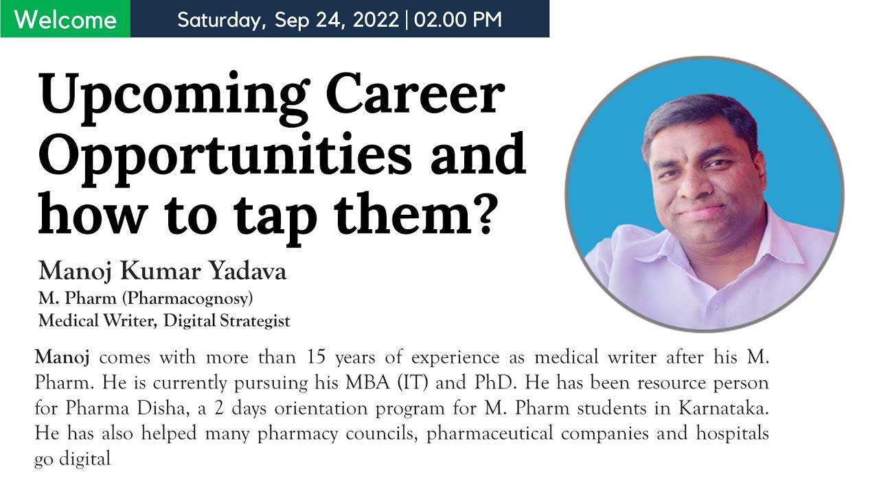 Conventional and upcoming careers in pharmacy - YouTube