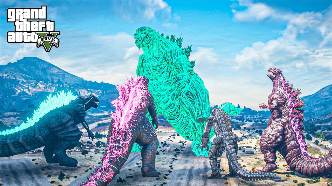 GTA 5 Mods - Godzilla Earth vs Godzilla 2024, Shin Godzilla ...