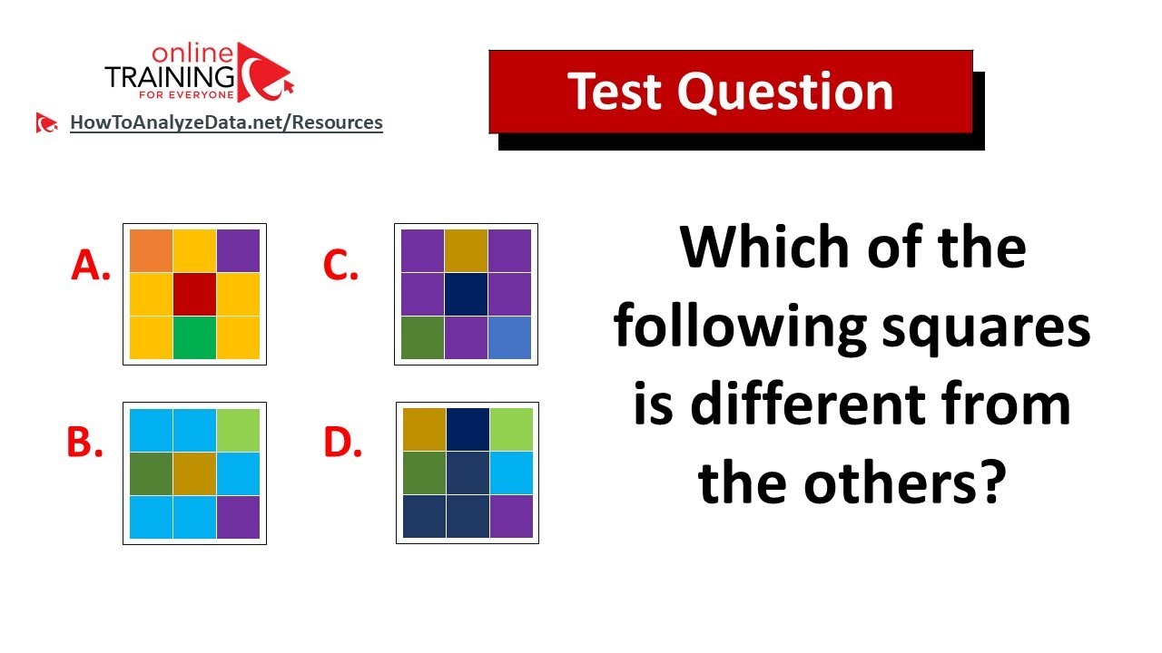 Can you Answer this IQ Test Question: Which of the Squares is Different ...