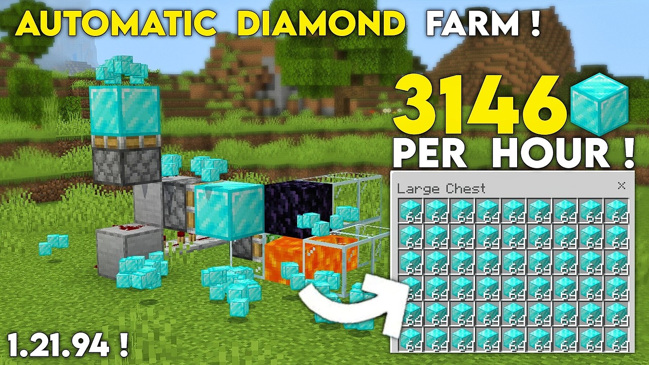 BEST 1.21 DIAMOND FARM (100% Survival) Minecraft Bedrock ! - YouTube