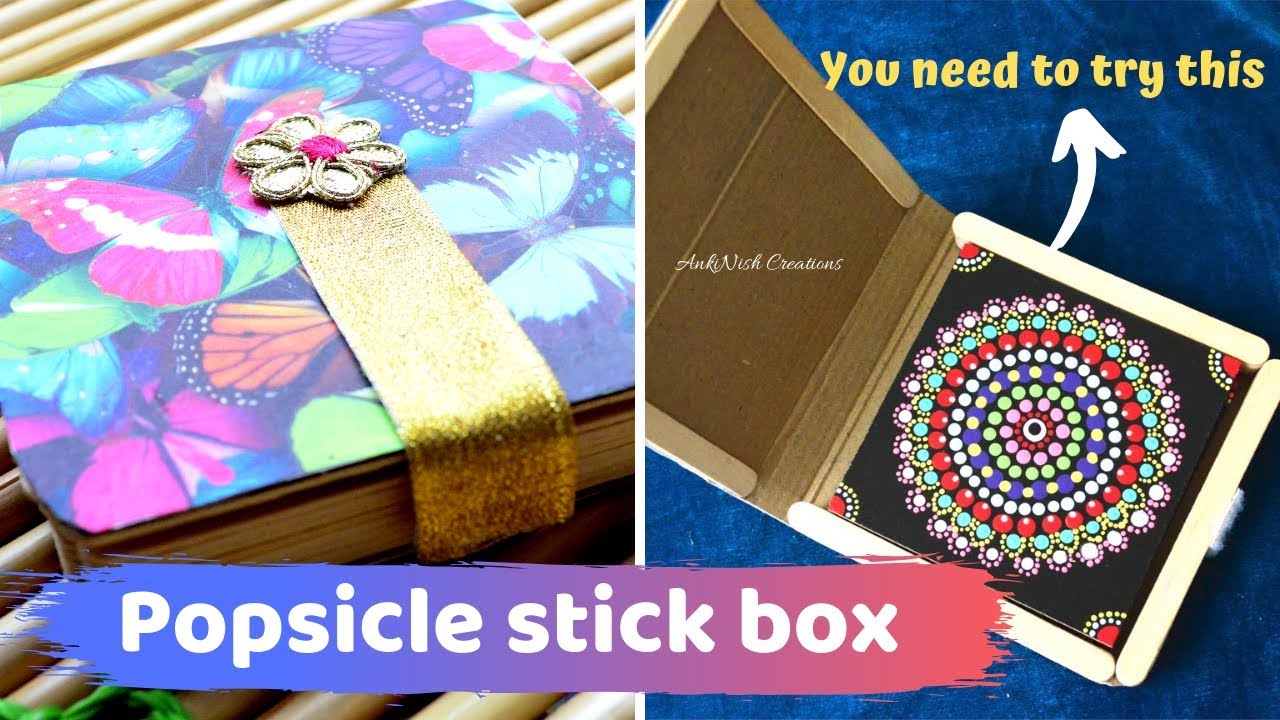 DIY GIFT BOX I Gift box idea Handmade using Popsicle stick & Cardboard ...