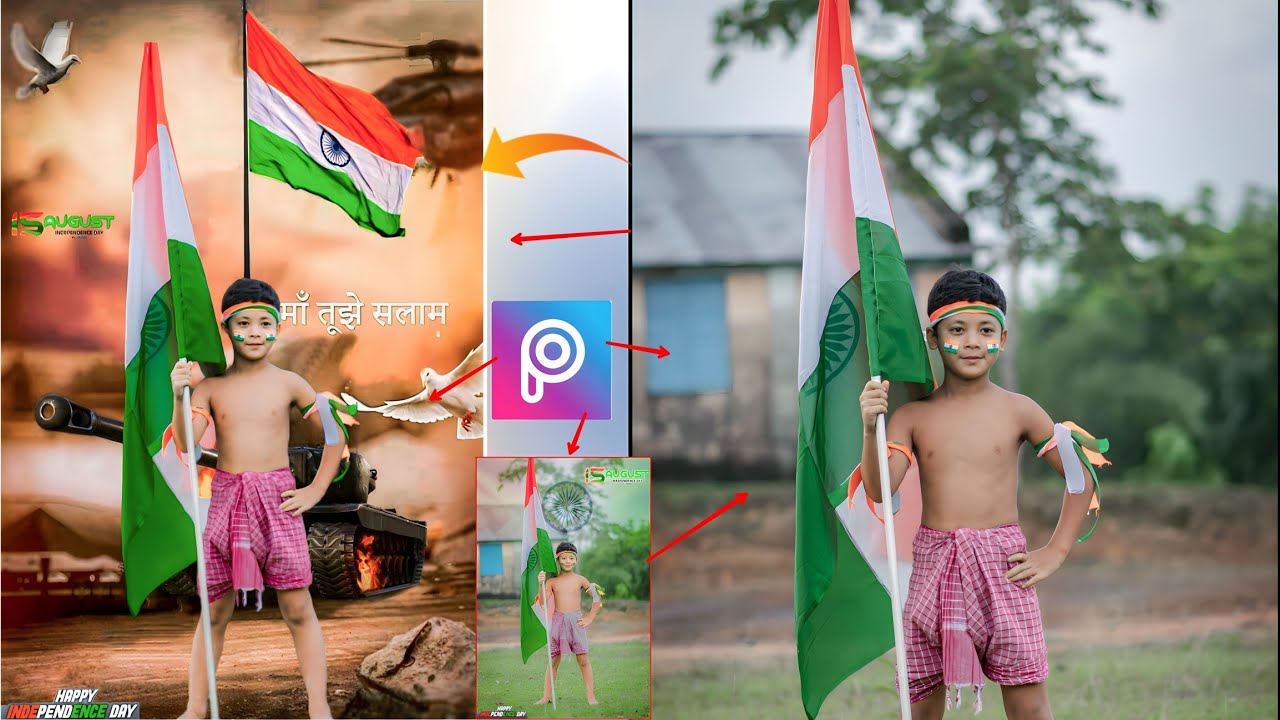 15 August Photo Editing || Independence Day Photo Editing in Picsart ...