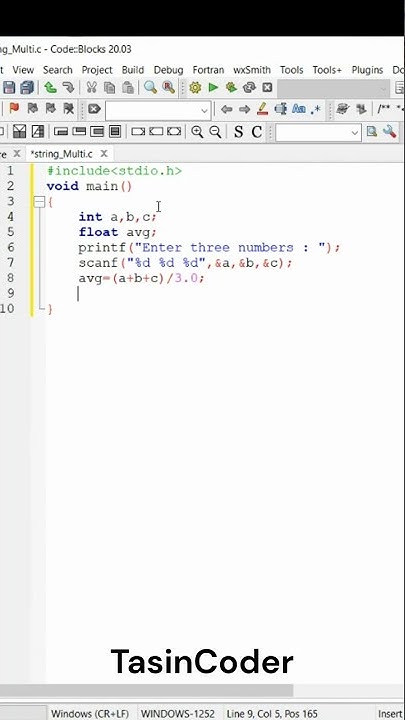 No. 3 calculate average of three numbers in C Language | Programs | TasinCoder | - YouTube