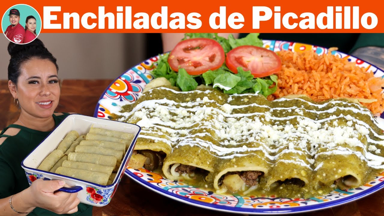 ENCHILADAS VERDES DE PICADILLO VERDE : La Mejor Receta! - YouTube