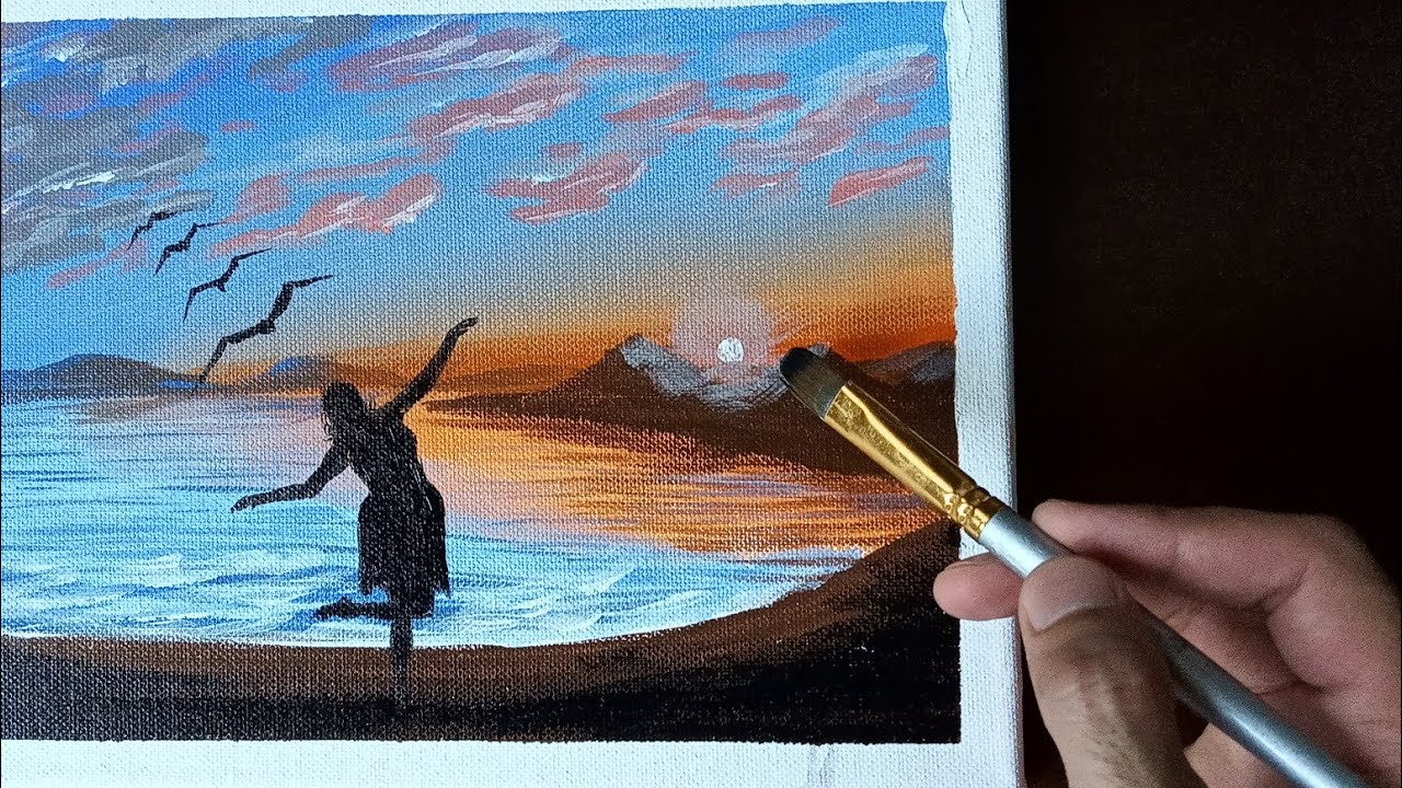 I want to fly/Acrylic painting for beginners/ Step by step painting ...