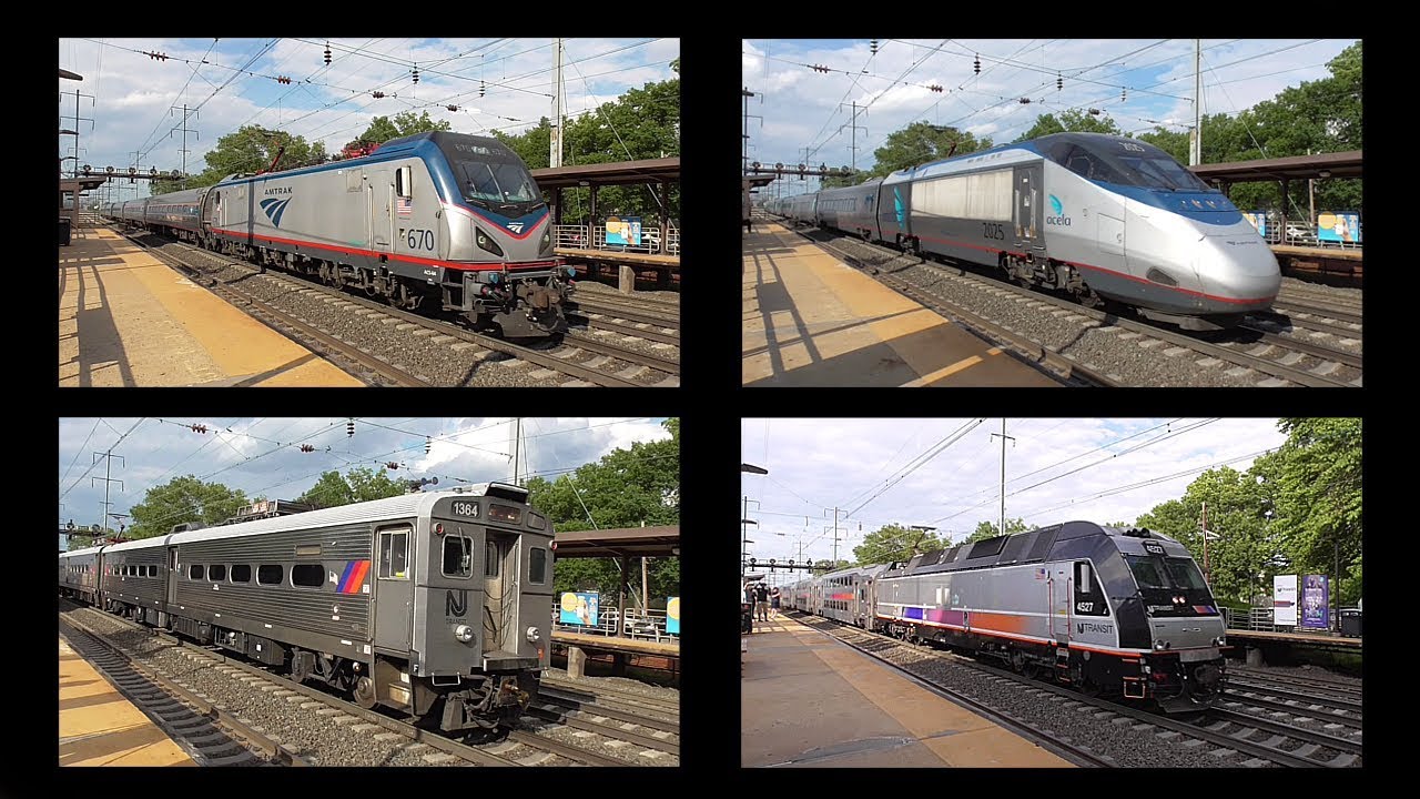 High Speed Amtrak & NJ Transit at North Elizabeth Station NJ on the ...