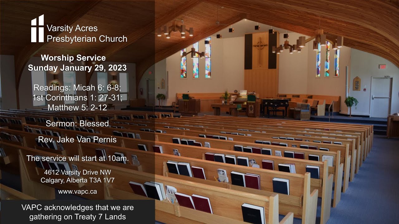 January 29, 2023 Sunday Service with Varsity Acres Presbyterian Church ...