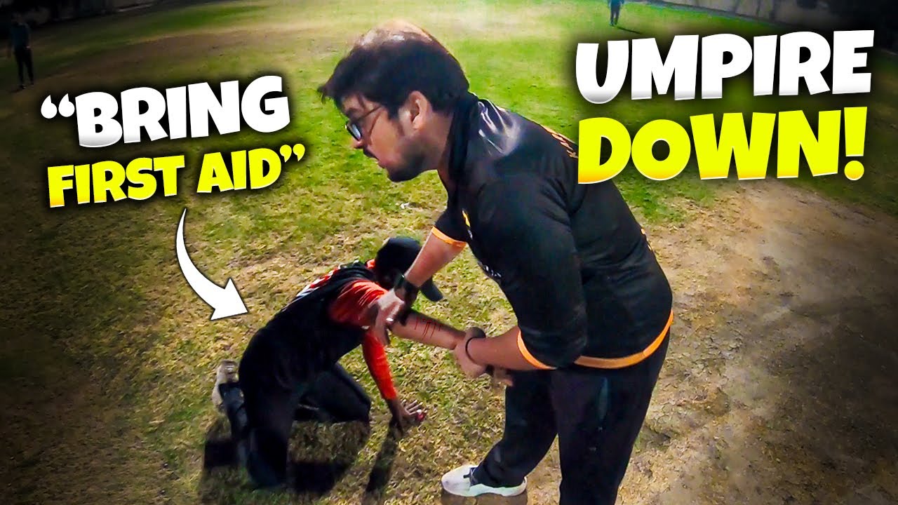 POWERFUL Shot Hits Elderly Umpire | GoPro Cricket Series - YouTube