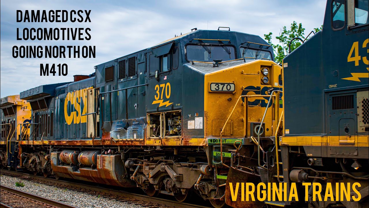 Virginia Trains - Damaged CSX locomotives going north on M410 - YouTube