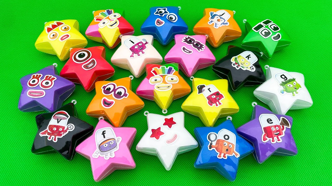 Hunting Numberblocks, Alphablocks With CLAY in Colorful Stars Shapes ...
