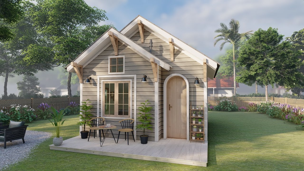 Modern Cottagecore Tiny House! 5x7m Tour (376 Sq Ft) - YouTube