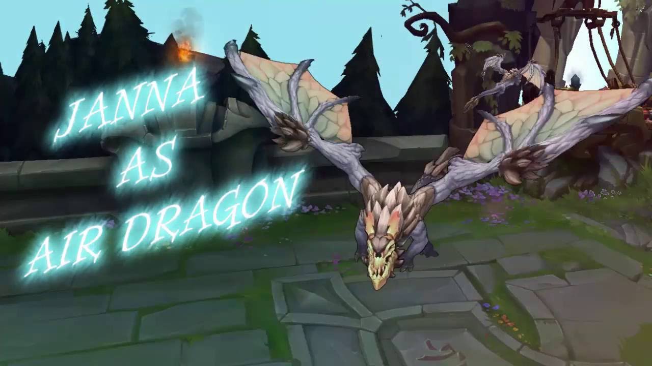 Janna as Air Dragon (League of Legends custom skin) - YouTube