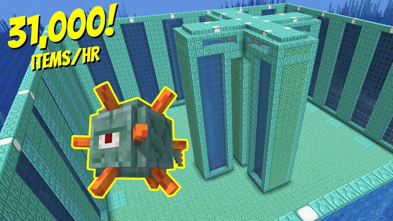 How to Build a Guardian Farm in Minecraft Java 1.13+ - 31,000 items/hr ...