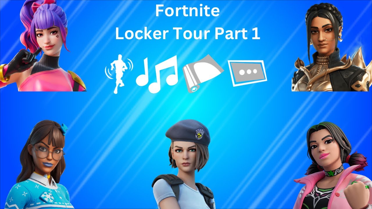 My 1st 100 skins, Emotes, Wraps and more - Fortnite Locker Tour part 1 ...
