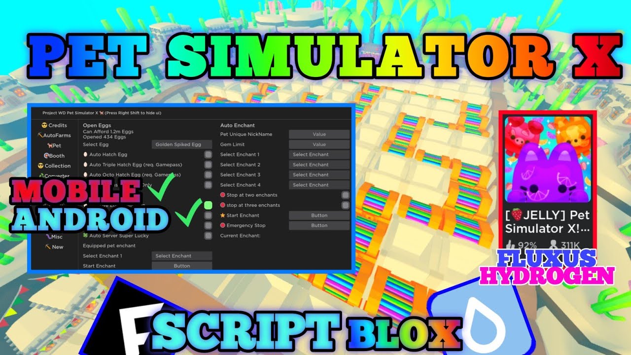 PET SIMULATOR X Script Mobile JELLY UPDATE | AUTO FARM | AUTO HATCH NEW ...
