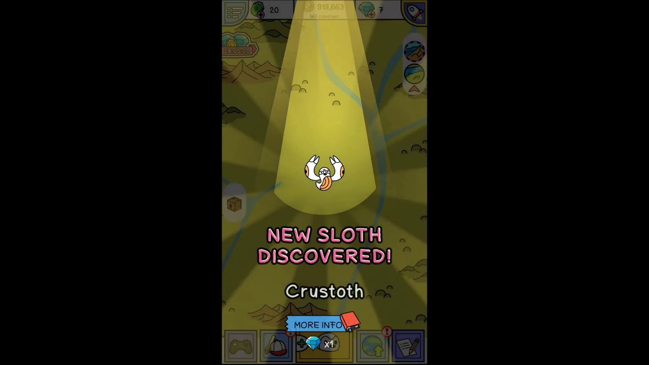 Galaxy evolution all SLOTH creatures Tapps Games - YouTube