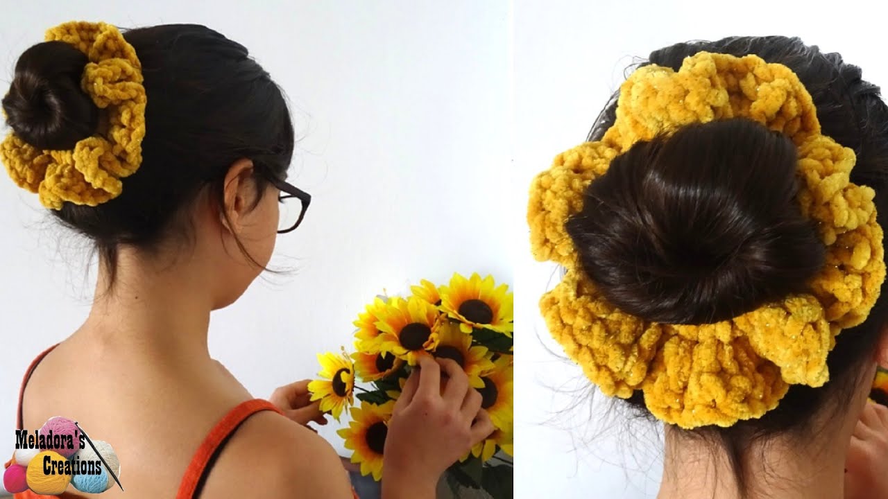 Fluffy Velvet Crochet Scrunchy Tutorial - Perfect For Your Hair! - YouTube