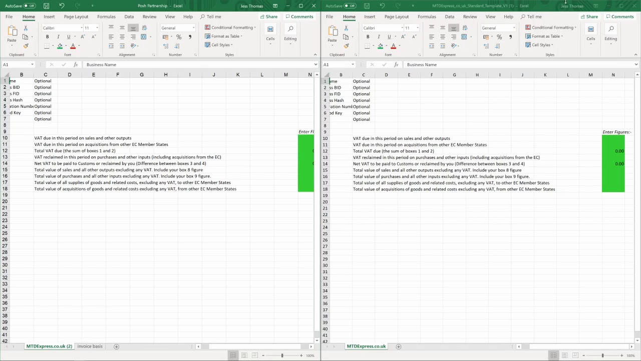 How to use the MTD Express Excel Template - YouTube