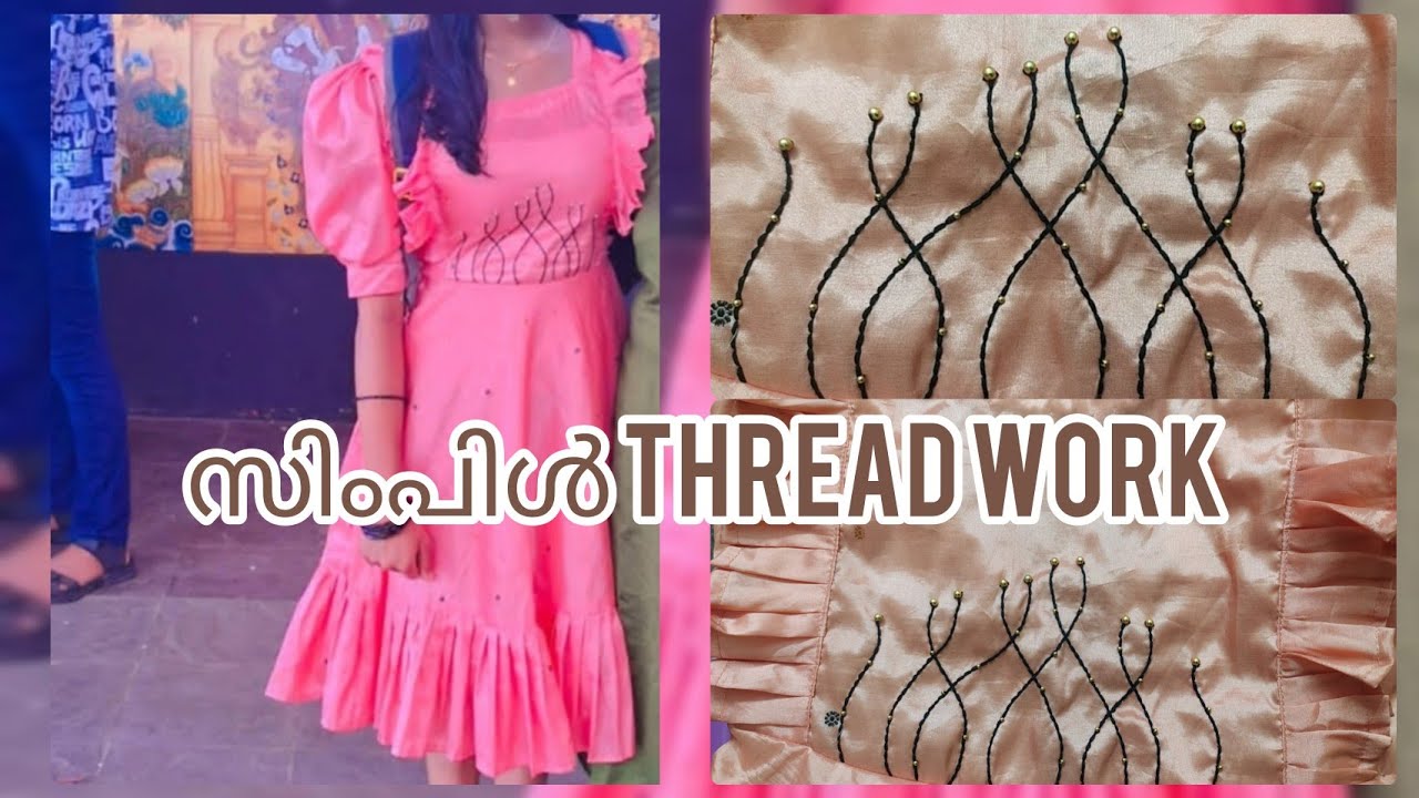 Anchor thread frock design,/ back stitch 🥰 - YouTube