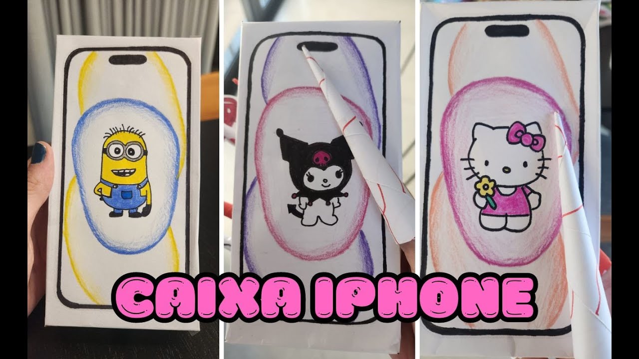 Como fazer uma Caixa de Iphone 15 personalizada de papel com molde ...