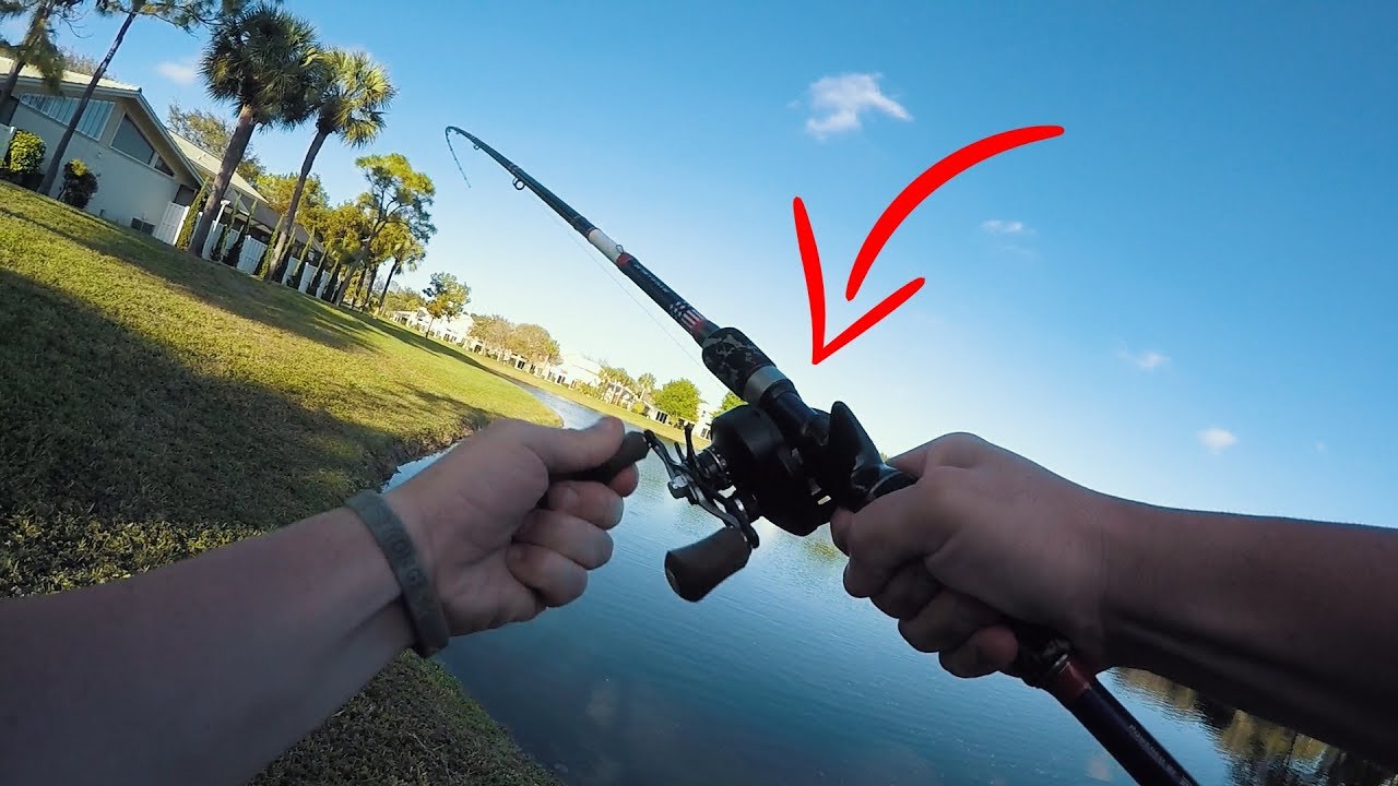 UPSIDE DOWN Baitcaster Fishing CHALLENGE! (VERY HARD) - YouTube