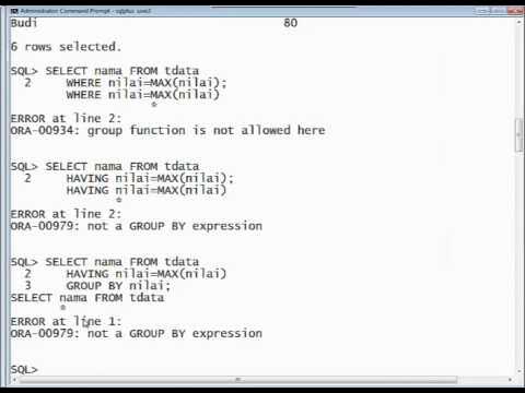 Penggunaan SQL Aggregate Function Pada Oracle DB (Part 1) - YouTube