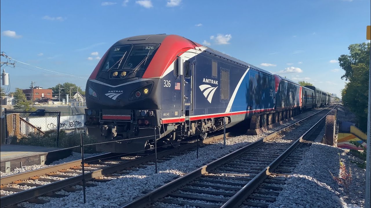 Amtrak 326 leads Amtrak 7 through Grayland - YouTube